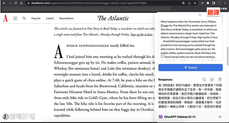 ChatGPT Sidebar-在網頁側邊就能使用ChatGPT AI聊天機器人！
